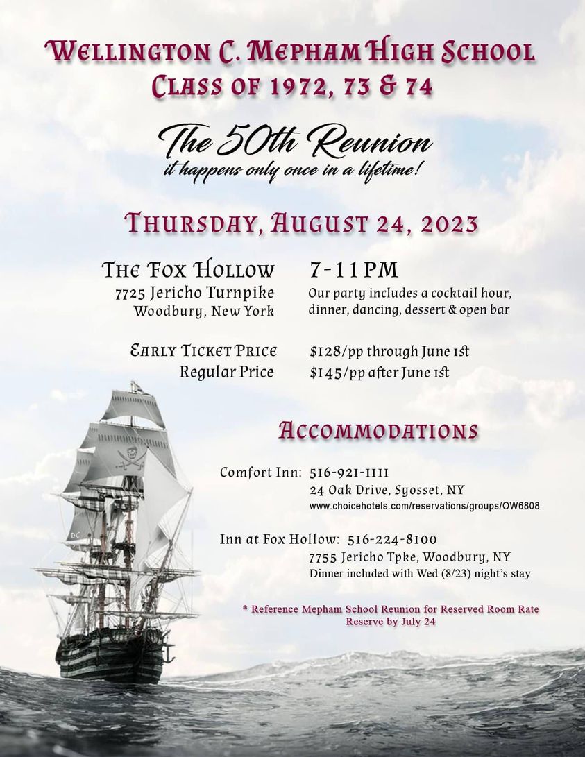 50th Multi Class Reunion ’72 73′ 74′ | W. C. Mepham Alumni Association